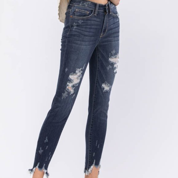Judy Blue | Jeans | Judy Blue Mid Rise Distressed Cropped Skinny Jeans ...